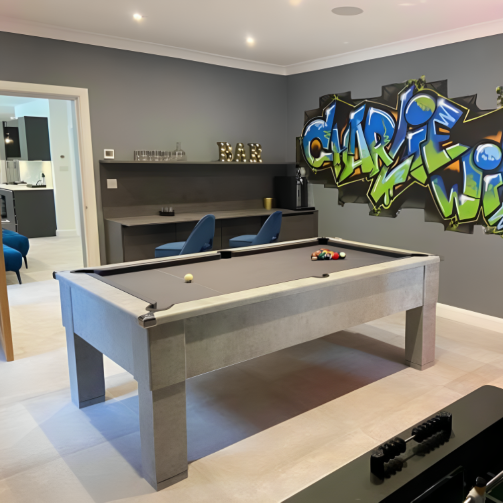 Cry Wolf Slate Bed Indoor Square Leg Pool Table - Urban Grey - 6ft & 7 — Home Games Room