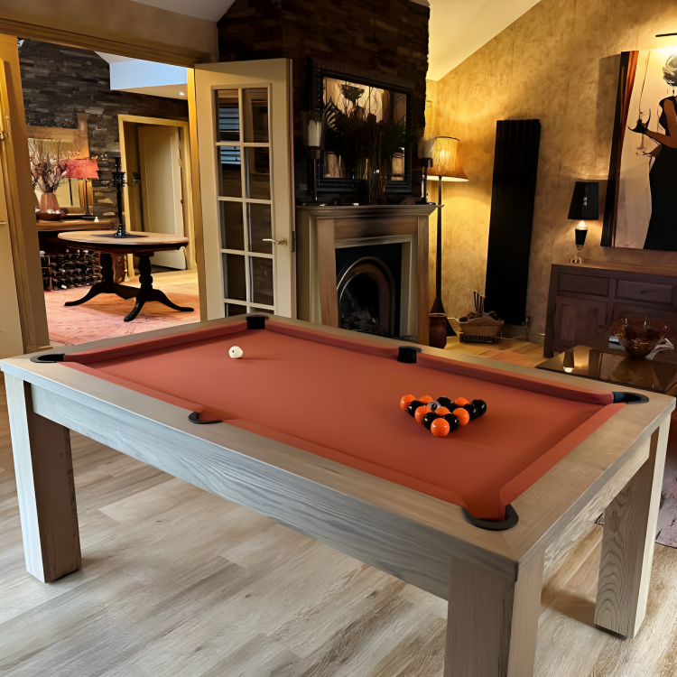 FMF | Elixir Slate Bed Pool Dining Table | Rustic Oak | 6ft & 7ft Size ...