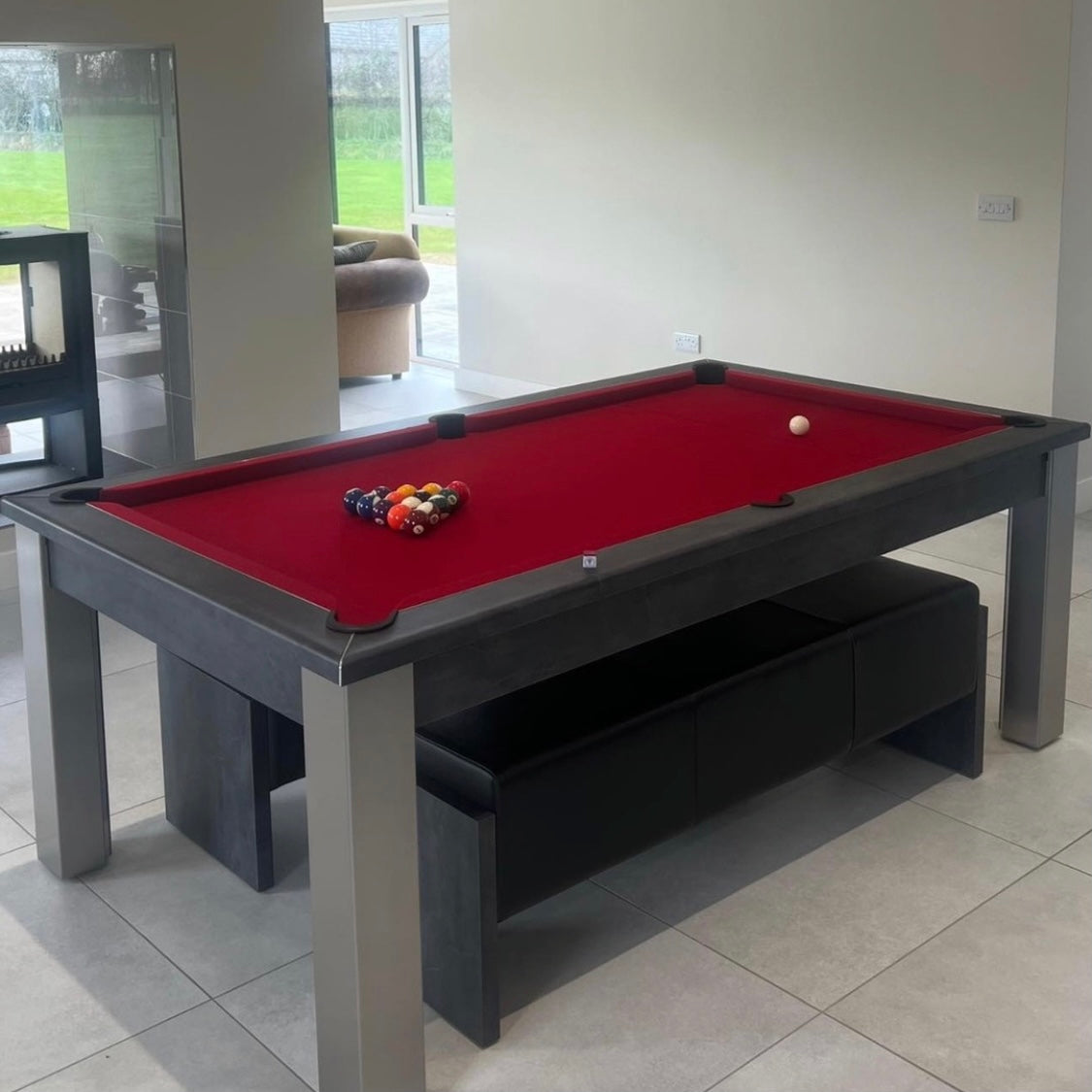 FMF | Elixir Slate Bed Pool Dining Table | Anthracite Slate | 6ft & 7f